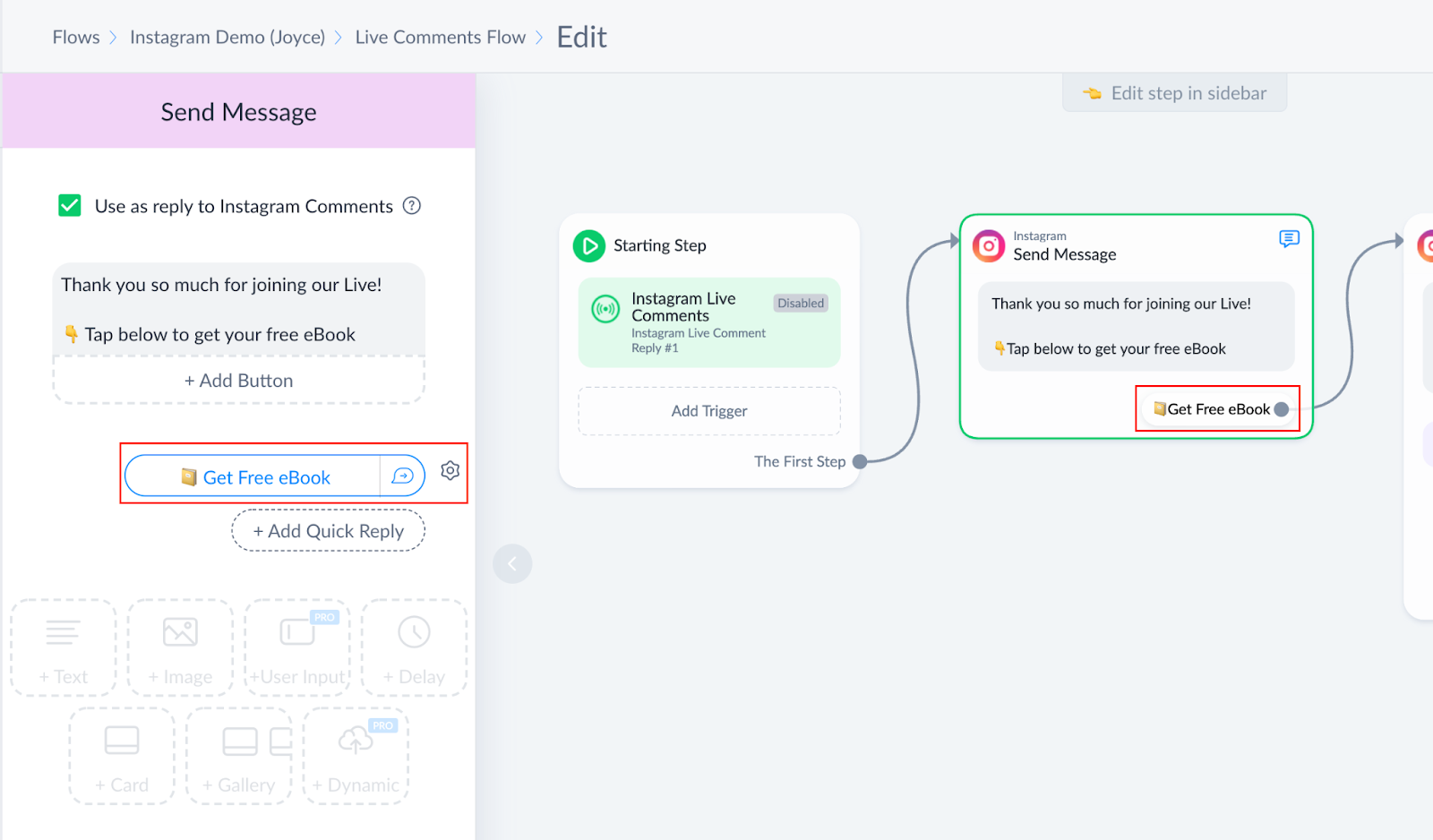 Instagram Live Comments Trigger – Manychat Help
